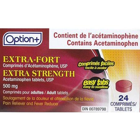 Option+ Extra Strength Acetaminophen 500mg – Okotoks HC Pharmacy