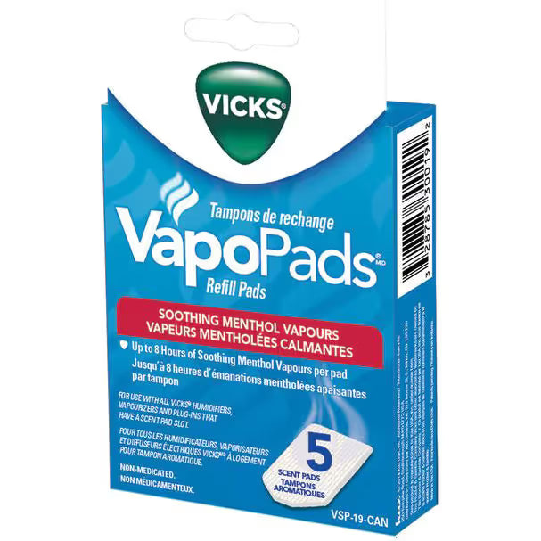 Vicks VapoPads Menthol Refill Pads – 5 Pack – Okotoks HC Pharmacy